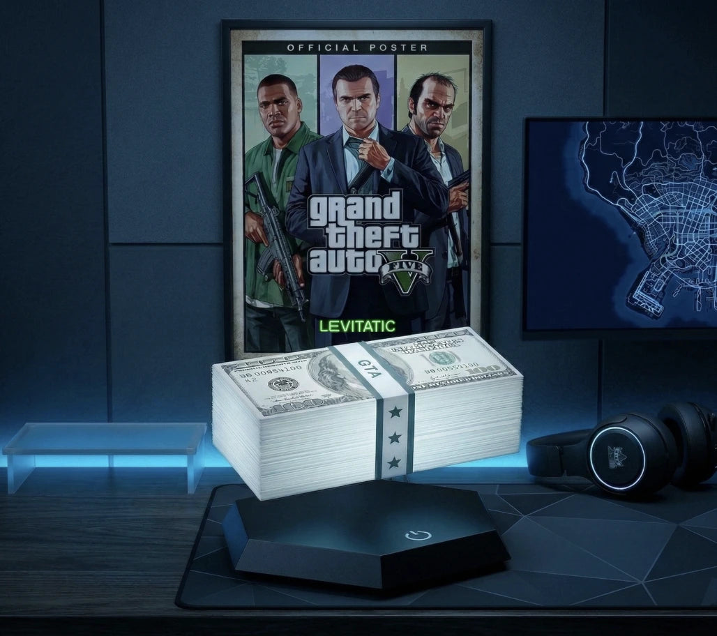 Magnetic Levitating Money Lamp – GTA Floating LED Desk Lamp (360° Rota ...
